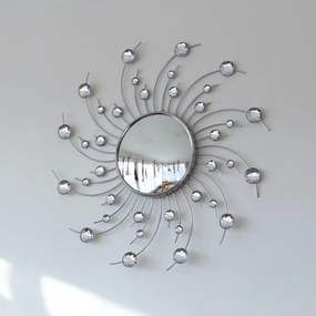 Nástěnné zrcadlo Slunce 48 cm chrom