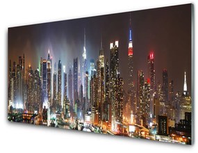 Obraz na skle Noc Město New York 120x60 cm