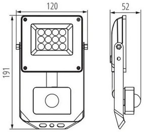 LED reflektor s čidlem Kanlux ACETE 10W CCT SE GR 38495 IP44 nastavitelná teplota barvy