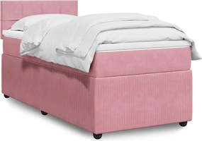 Box spring postel s matrací růžová 100x200 cm samet 3287667