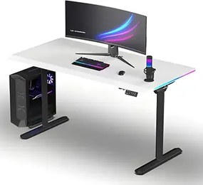 Ultradesk Quest černá-bílá / Herní stůl / 140 x 70 cm / nastavitelná v