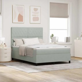 Postel s boxspringem s matrací Světle šedá 160 x 200 cm samet 3339776
