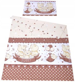 BBL Povlečení do postýlky 120 x 90 cm - medvídci sweet hnědá