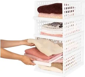 Compactor Stohovatelný organizér Maxi bílý / Organizér / 4 zásuvky / 3