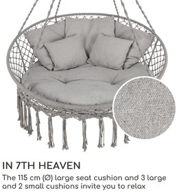 Ischia, závěsné křeslo, polštář na sezení 115 cm (Ø), polyesterová bavlna, světle šedé