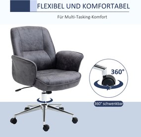 Kancelářská židle Vinsetto XXL, ergonomická kancelářská židle s houpací funkcí, výškově nastavitelná, max. nosnost 120 kg, šedá