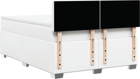 Box spring postel s matrací bílá 140 x 190 cm umělá kůže 3286121