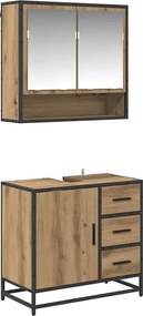 Sada koupelnového nábytku 2 ks Artisanový dub 65 x 33 x 60 cm 3402507
