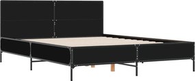 Rám postele černý 150 x 200 cm kompozitní dřevo a kov 3280002