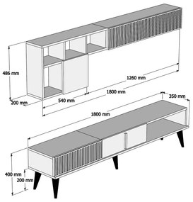 Designová TV sestava Cadelaria ořech černý