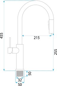 Rea Master, vysoká kuchyňská baterie s výsuvným výtokem, zlatá matná, REA-B7204