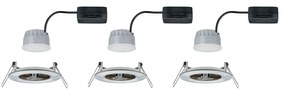 Paulmann 93494 LED Coin Nova round, set kulatých bodovek v úpravě broušená ocel, LED 3x6,5W 2700K tříkrokové stmívání, prům. 7,8cm
