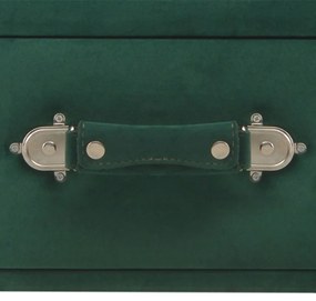 Lavice Maris se zásuvkami - 80 cm - samet | zelená