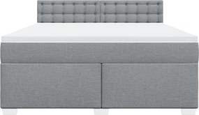Box spring postel s matrací světle šedá 180 x 200 cm textil 3285981