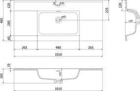 Mexen Orio, koupelnová skříňka 100 cm s umyvadlem Otis, 2 zásuvky, bílá lesklá, 91A10-10047-2-BFF00-W18M00