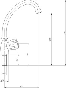 Aqualine baterie na studenou vodu 1/2 otočná hubice chrom ZY1807 Koupelny Bernold