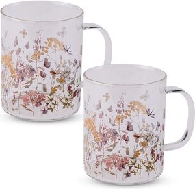 Sada skleněných hrnků KVĚTINOVÁ ROMANCE 410 ml 2 ks