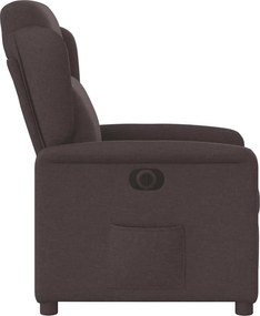Elektrické polohovací křeslo tmavě hnědé textil 3303119