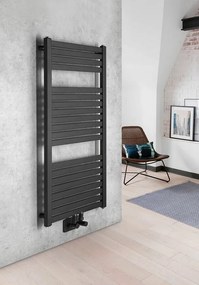 Aqualine Aqualine, TONDI topné těleso 450x970 mm, středové připojení, černá matná, DT456T