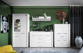 Casarredo - Komfort nábytek Obývací stěna, sestava NOBILIS s LED osvětlením, borovice sněžná