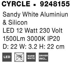 Nova Luce Nástěnné LED svítidlo CYRCLE, 12W 3000K Barva: Zlatá