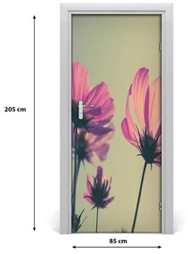 Fototapeta samolepící na dveře růžové květiny 85x205 cm