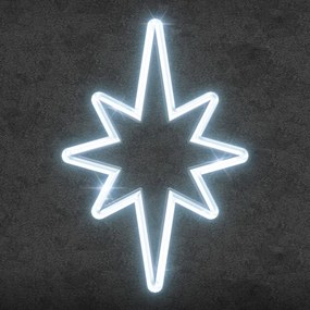 Easy Fix 2D LED světelná hvězda na vrchol stromu, 60 × 90 cm, ledově bílá, hliník