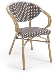 Hnědá kovovo-plastová zahradní židle Marilyn – Kave Home