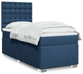Box spring postel s matrací modrá 90x200 cm textil 3292691