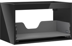Mexen Box-A korpus skříňky pod umyvadlo 80 cm, 1 zásuvka, černý lesk - 91AX0-0800-470-1-70