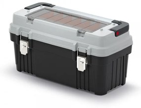 Kufr na nářadí s kovovým držadlem a zámky 58,6 × 29,6 × 30,5 cm, přepážky