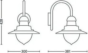 Philips Raindrop antracit / Venkovní nástěnné svítidlo / 1x60W / bez z