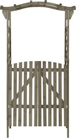 Pergola s brankou 116 x 40 x 204 cm šedá masivní jedle 316393