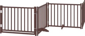 Zábrana pro psy s dvířky skládací 12 panelů hnědá 960 cm topol 3155748