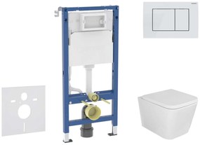 Geberit Duofix - Set předstěnové instalace, klozetu Arkas I a sedátka softclose, tlačítko Delta30, alpská bílá SANI11CA3161B