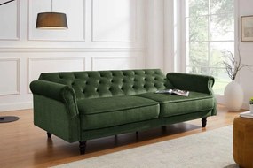 Designová rozkládací sedačka Scarlet 220 cm zelený samet
