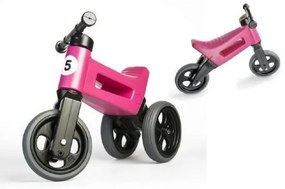 Teddies Odrážedlo Funny Wheels Sport 2v1 s gumovými koly Růžové