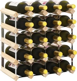 vidaXL Stojan na víno na 20 lahví masivní borové dřevo [282469] Barva: Béžová