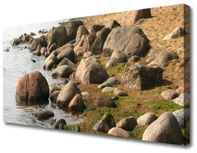 Obraz na plátně Kameny Moře Krajina 125x50 cm