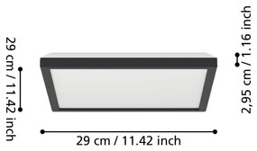 Eglo 901442-LED Koupelnové stropní svítidlo ROVITO 13,4W/230V 29x29cm IP44 černá