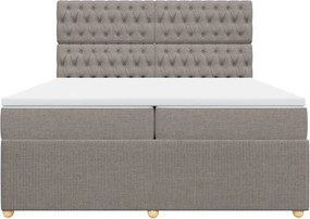 Box spring postel s matrací taupe 200x200 cm textil 3294474