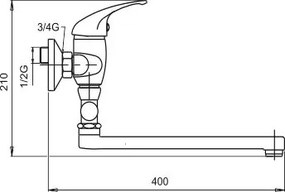 Novaservis Metalia 55 Vanová paneláková baterie 100 mm, chrom, 55073,0