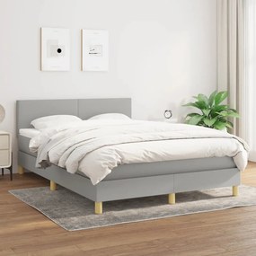 Box spring postel s matrací světle šedá 140 x 190 cm textil 3140449