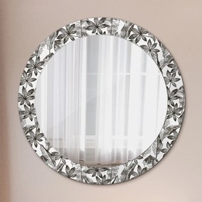 Kulaté dekorativní zrcadlo na zeď Tropické listy fi 70 cm