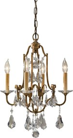 Rustikální lustr Elstead Valentina 41 cm 4xE14 Starý bronz