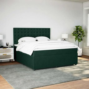 Box spring postel s matrací tmavě zelená 180x200 cm samet 3294721