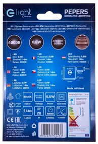Schodišťové LED svítidlo Pepers, 1x LED 0,6w, 6500k, s