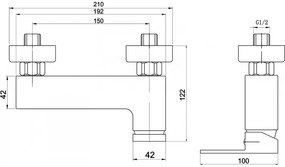 NOVASERVIS sprchová baterie bez příslušenství 150 mm EDGE chrom, 36061/1,0