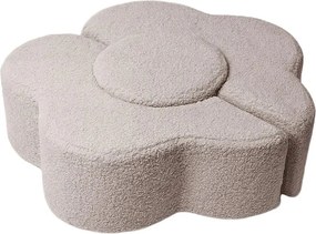 Světle šedé pěnové hřiště 3 ks z materiálu bouclé výška 27 cm 88x90 cm – Meowbaby