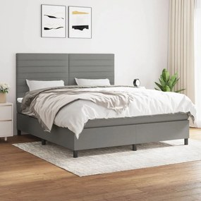 Box spring postel s matrací tmavě šedá 160x200 cm textil 3141866